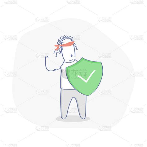 免受攻击，概念。防御者，安全 矢量插图