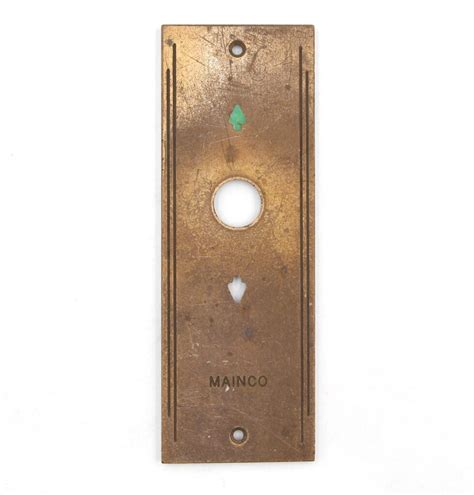 Vintage Art Deco Brass Mainco Arrow Elevator Button Plate Olde Good