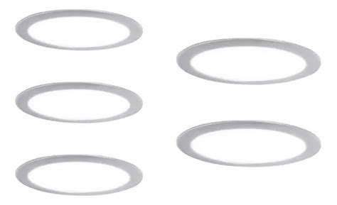 Pacote De 5 Lâmpadas De Teto Led Embutidas 9w 40k Pc Tecnolite Satin