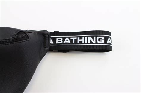 Bape Black Bathing Ape Text Hip Bag Saruuk