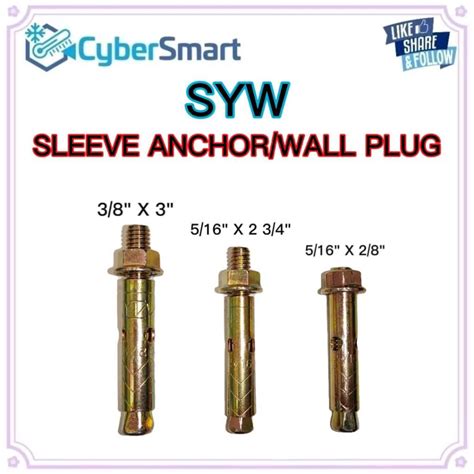 Syw Sleeve Anchor Metal Wall Plug Screw Wall Plug Besi Skru Wall Screw Skru Dinding Simen Loose