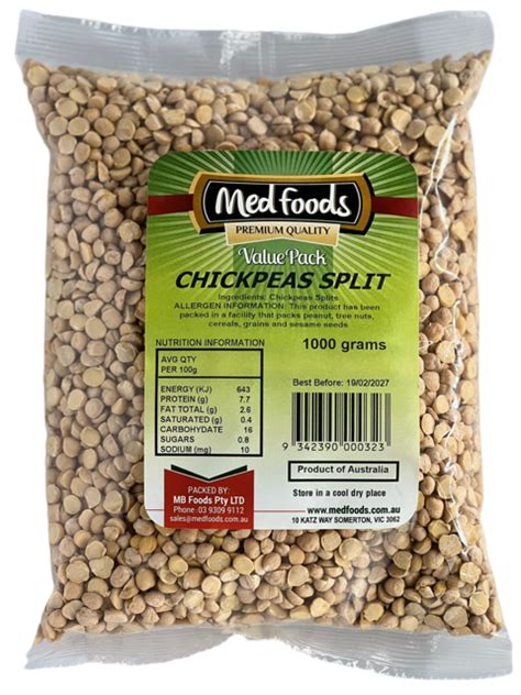 Chickpeas Split Medfoods Middle Eastern And Mediterranean Foods