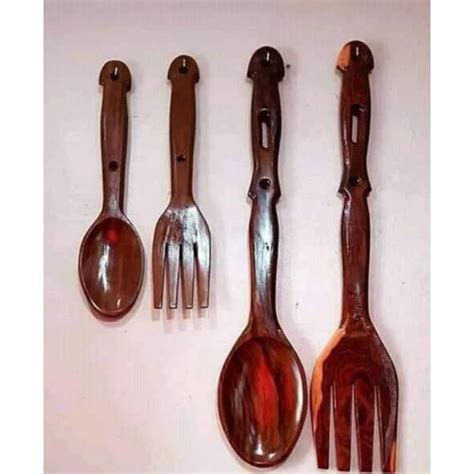 Wall Decor Set Big Spoon And Fork Magkono Wood Shopee Philippines