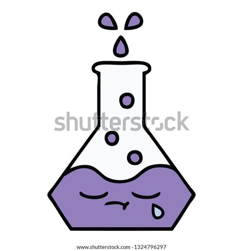 Cute Cartoon Science Beaker Stock Vector Royalty Free 1324796297