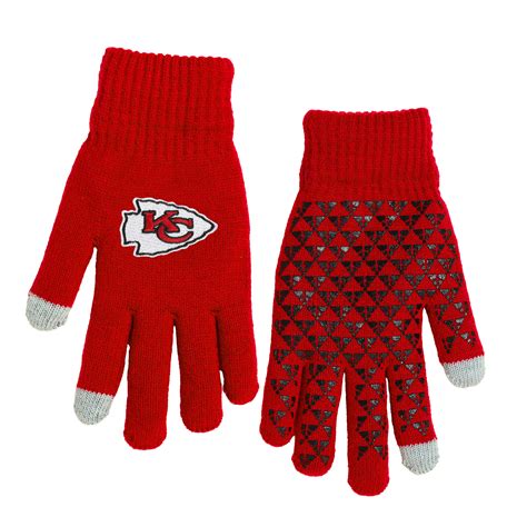 Fan Treasures Kansas City Chiefs Knit Gloves With Silicone Grippers Shop