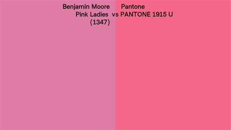 Benjamin Moore Pink Ladies 1347 Vs Pantone 1915 U Side By Side Comparison