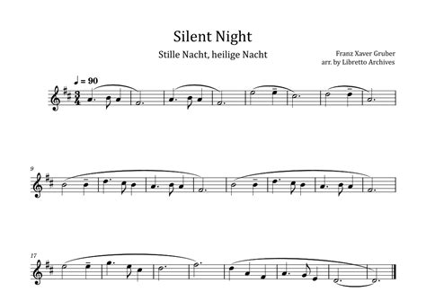 Silent Night For Solo Tenor Saxophone Easy Arrangement With Chords