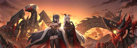 Jeze Azur Lane Aegir Azur Lane August Von Parseval Azur Lane Dress Horns Monster No Bra