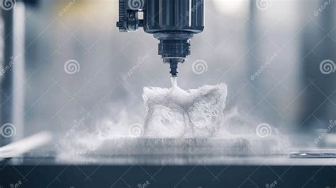 Industrial 3d Printer Creating Intricate Foam Structure Stock