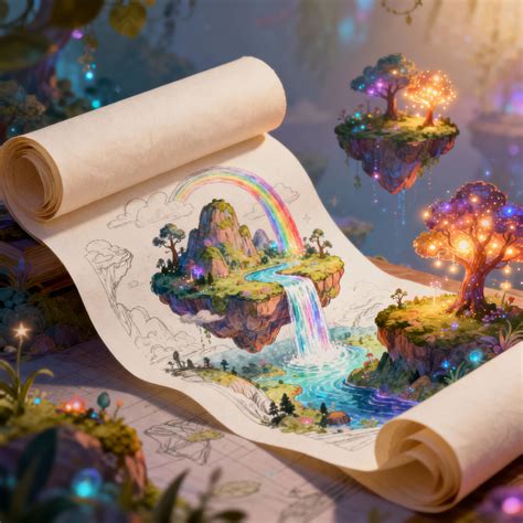 Drawing Paper Roll Art Ai Generated