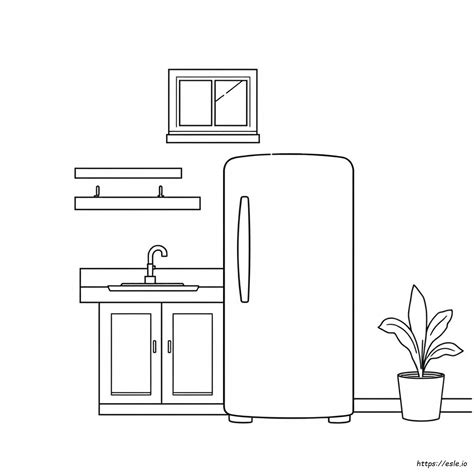 Refrigerator Coloring Page