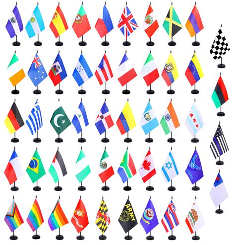 Zxvzyt Black And White Checkered Flag Banner Checkered Desk Flag Set Small Mini