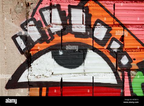 Colorful Street Art Graffiti Painting Of An Eye Figure Editorial Use