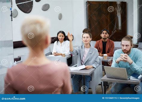 Group Of Students Asking Questions Stock Image Image Of Lesson Adult