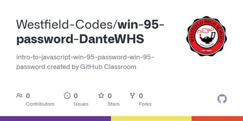 Github Westfield Codeswin 95 Password Dantewhs Intro To Javascript Win 95 Password Win 95