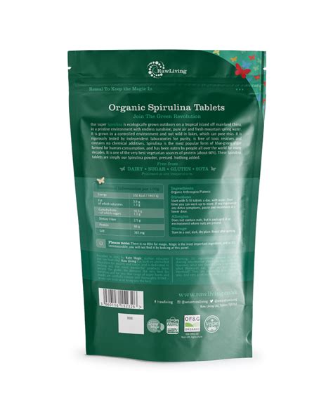 Organic Spirulina Tablets 500mg Raw Living
