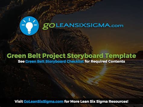 Green Belt Project Storyboard Template And Example