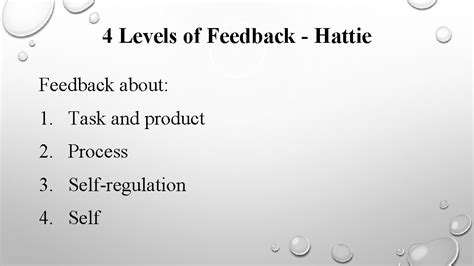 4 Levels Of Feedback Hattie Feedback About 1