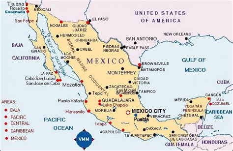 Mexican Map Of Vacation Destinations