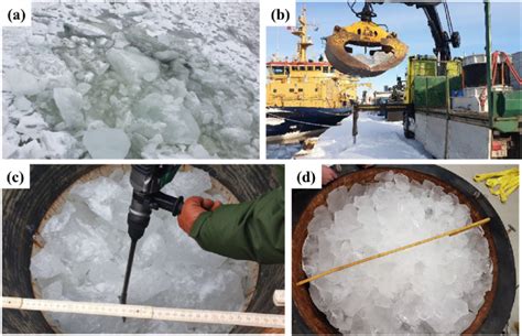 Photos Taken During Brash Ice Sampling Show A The Sampling Area In