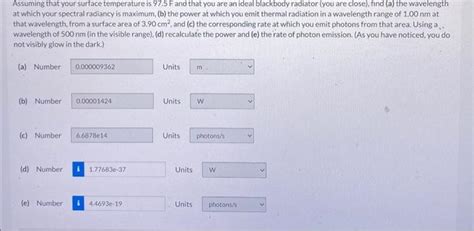 Solved Assuming That Your Surface Temperature Is 975 F And