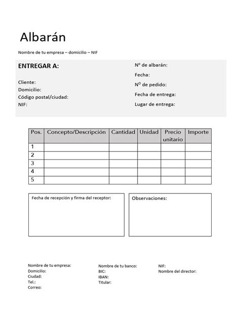 Plantilla Albaran Pdf Pdf