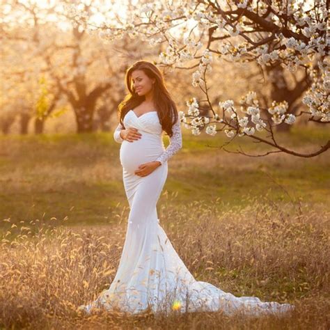 Sexy Lace Maternity Shoot Dresses Long Sleeve Pregnancy Dress
