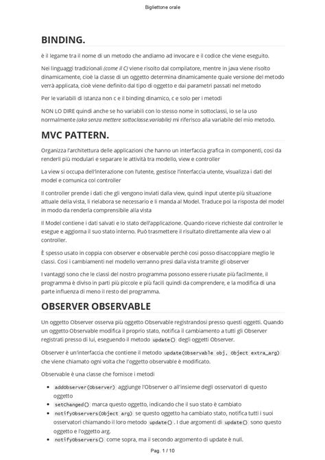 Biglietto Teoria Programmazione 3 In Java Schemi E Mappe Concettuali
