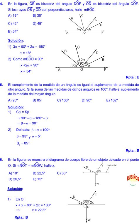Ángulos Problemas Resueltos De Geometria De Secundaria Y