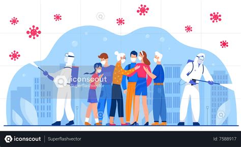 Best Sanitization Worker Spraying Illustration Download In Png And Vector