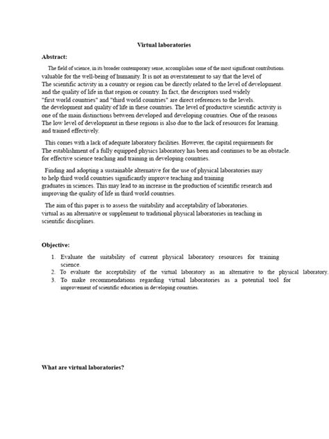 Virtual Laboratories Theory Pdf Simulation Virtual Reality