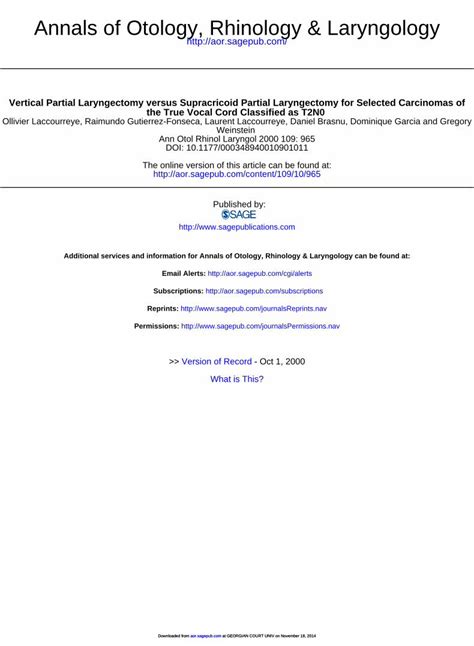 Pdf Vertical Partial Laryngectomy Versus Supracricoid Partial