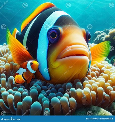Nemo Fish Among Coral Reefs Marine Environment Ai Generated Royalty