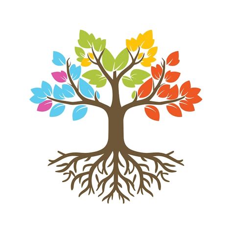 Premium Vector Tree With Roots Vector Illustration