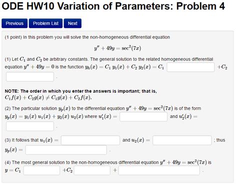 Solved In This Problem You Will Solve The Non Homogeneous