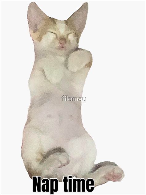 Nap Time Cat Meme Sticker For Sale By Filomay Redbubble