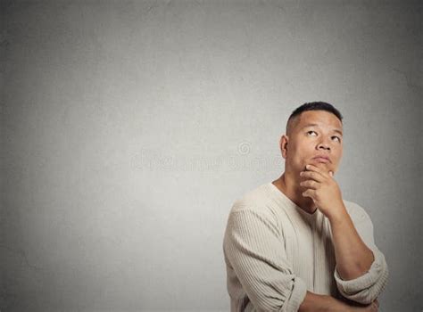 Middle Aged Man Thinking Looking Up Stock Image Image Of