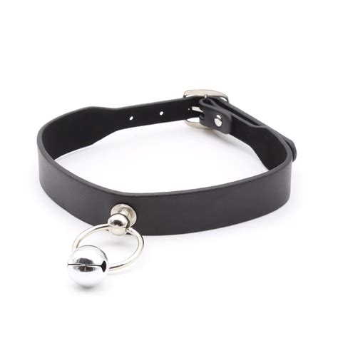 Black Collar With Bell Sub Necklace Slave Collar Submissive Forever