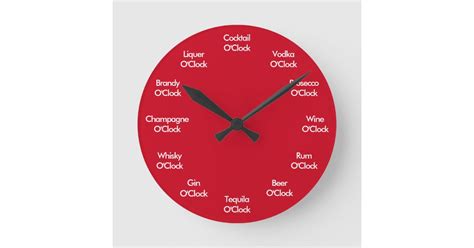 Funny Bar Clock Red Personalized Clock Zazzle