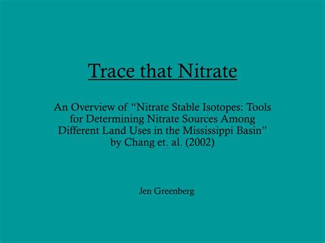 Ppt Trace That Nitrate Powerpoint Presentation Free Download Id
