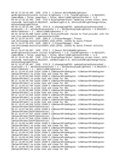 System Log Brightness And Network Errors Pdf Java Programming