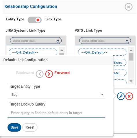 Default Link Settings OpsHub Integration Manager