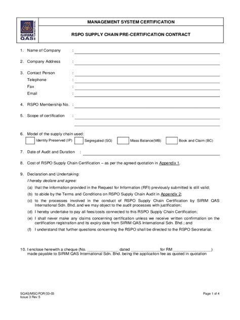 Fillable Online Supply Chain Certificate Holders Fax Email Print