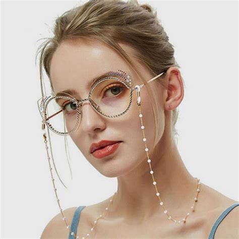 White Pearl Glasses Chain Gold Eyeglass Chain Glasses Chain Gold Eyeglass