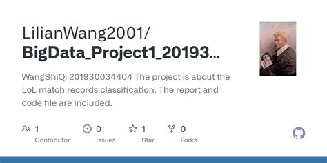 GitHub LilianWang BigData Project WangShiQi The Project Is