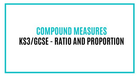 Compound Measures Maths For Granted