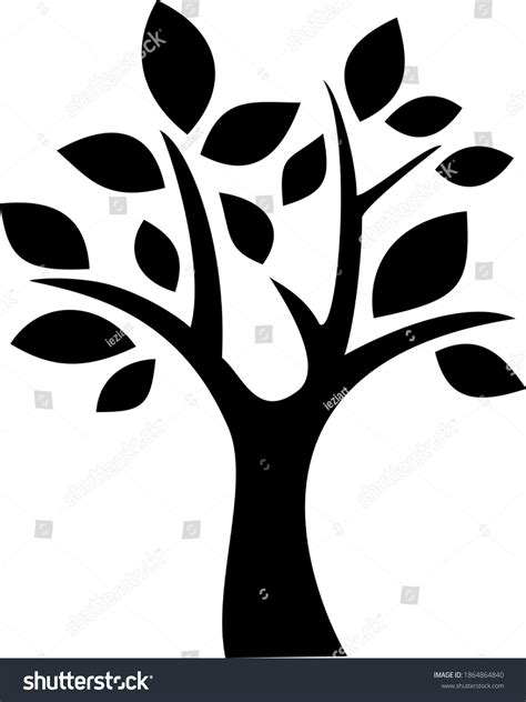 Tree Silhoutte Vector Design Illustration Stock Vector Royalty Free 1864864840