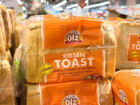 Riesen Toast Bread Package In Supermarket Aisle With Orange Label
