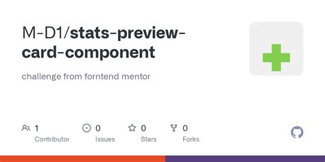 Github M D1stats Preview Card Component Challenge From Forntend Mentor