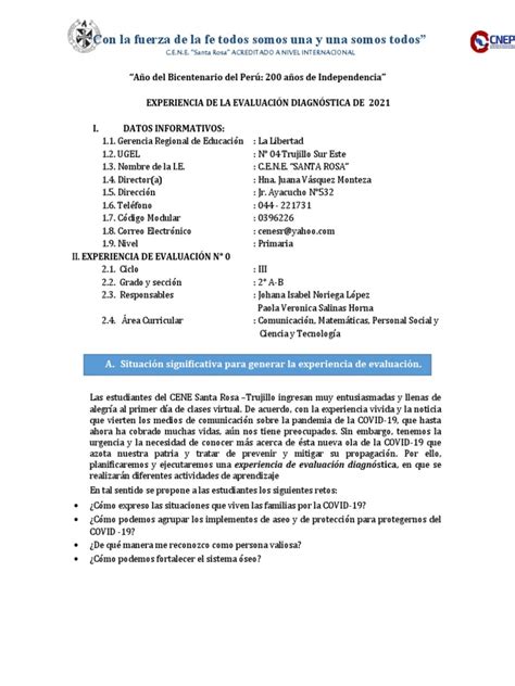 Modelo De Evaluacion Diagnostica Pdf Las Emociones Cognición